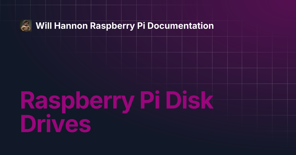 Raspberry Pi Disk Drives | Will Hannon Raspberry Pi Documentation
